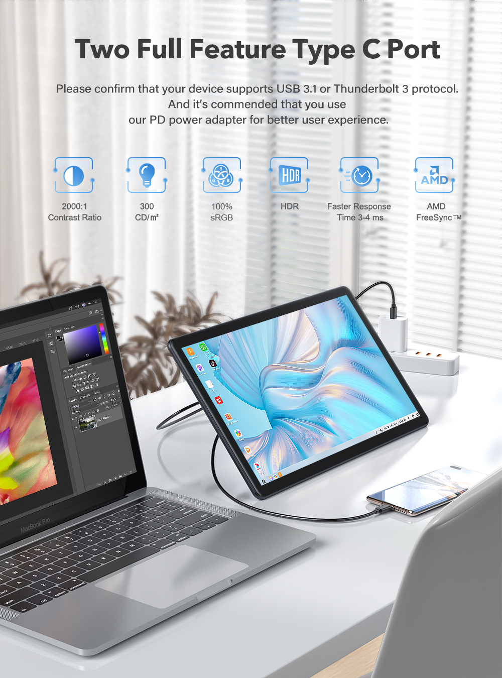 UPERFECT【Local delivery】Touch Screen Portable Monitor 1920x1080P ...
