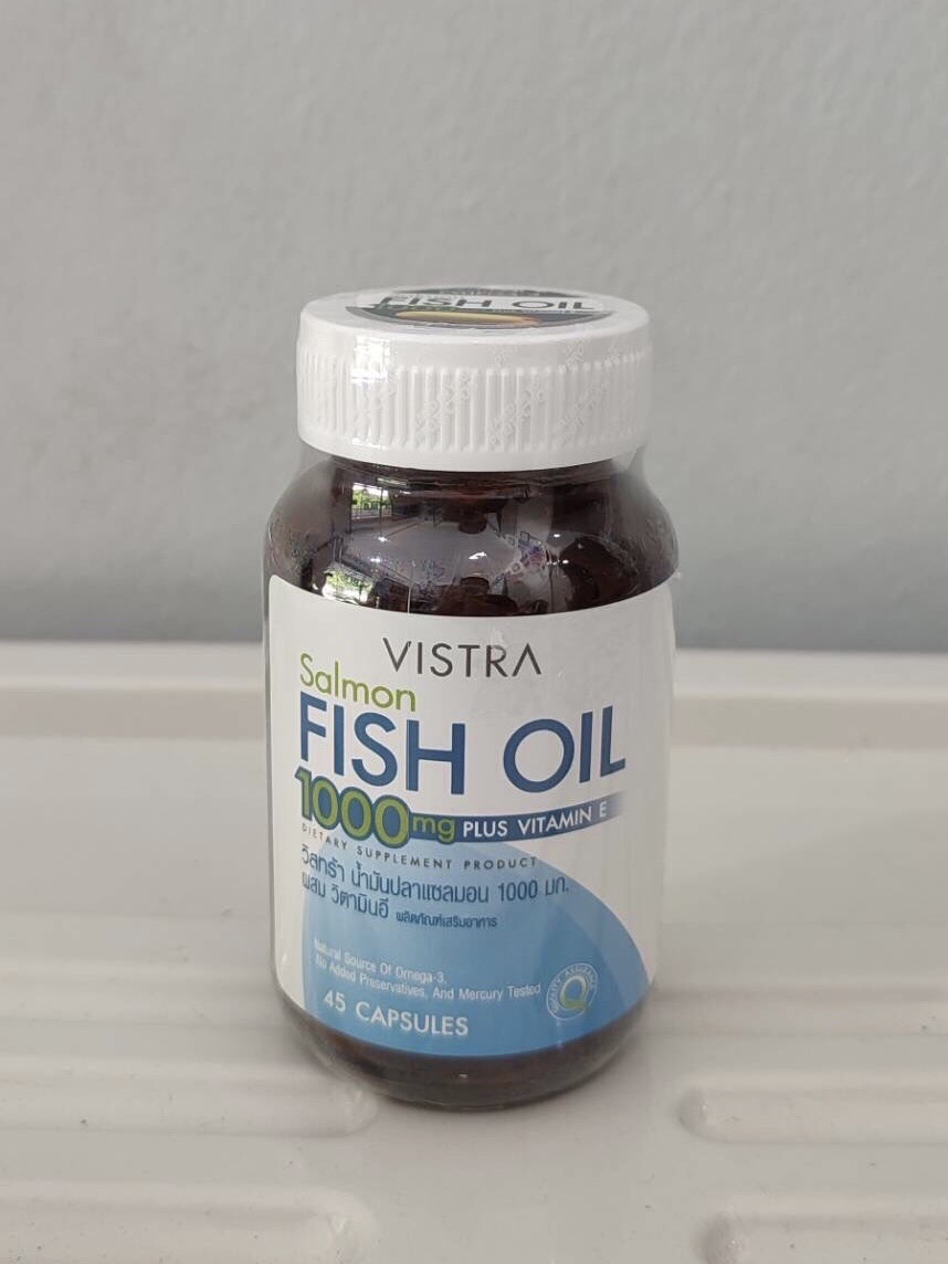 Vistra Salmon Fish Oil 1000mg Plus Vitamin E วิสทร้า น้ำมันปลาแซลมอน ...