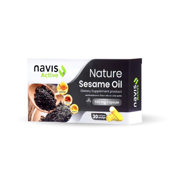 Navis Active Natural Sesame Oil น้ำมันงาสกัดเย็น 30 แคปซูล เซต 3 กล่อง ...