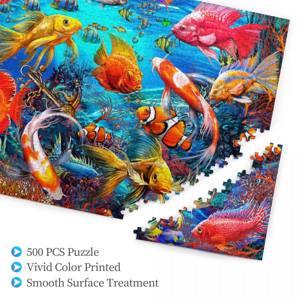 TROPICAL FISH Wooden Jigsaw Puzzle 500 Pieces Educational Toy Painting ...