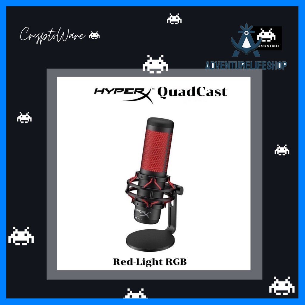 คุณภาพดี ประกันศูนย์ไทย Hyperx Quadcast สำหรับ Gaming Streaming Model Hx Micqc Bk Hyper X Mic