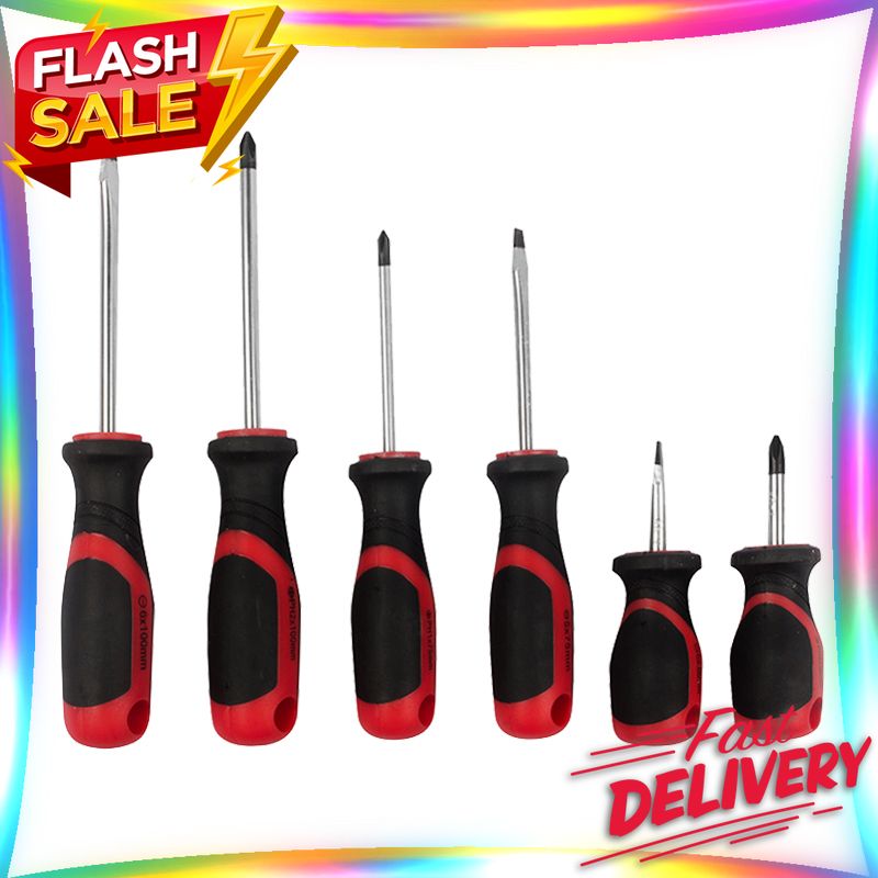 สินค้าขายดี⚡ ชุดไขควง HANDI รุ่น 4904 (แพ็ค 6 ชิ้น) สีแดง - ดำ สินค้าคุณภาพ!!! | Lazada.co.th