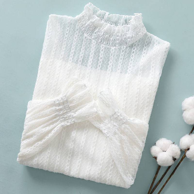 SHA[สิทธิพิเศษแบบจำกัดเวลา] เสื้อสเวตเตอร์ผู้หญิง 2022 ใหม่กึ่งสูงคอปกบางหัวเสื้อแขนยาวด้านบน YF ...