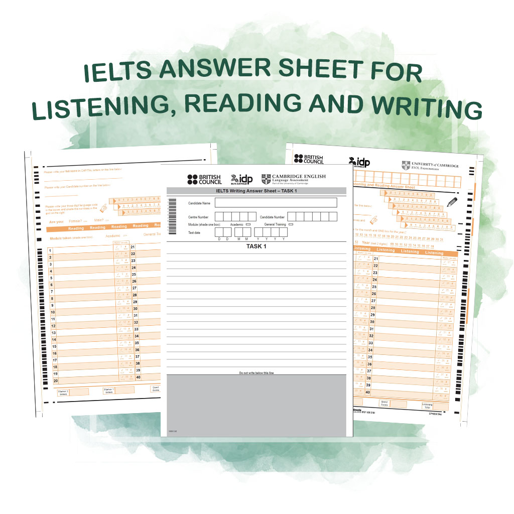 IELTS Answer sheet กระดาษคำตอบสำหรับฝึกทำข้อสอบ IELTS | Lazada.co.th