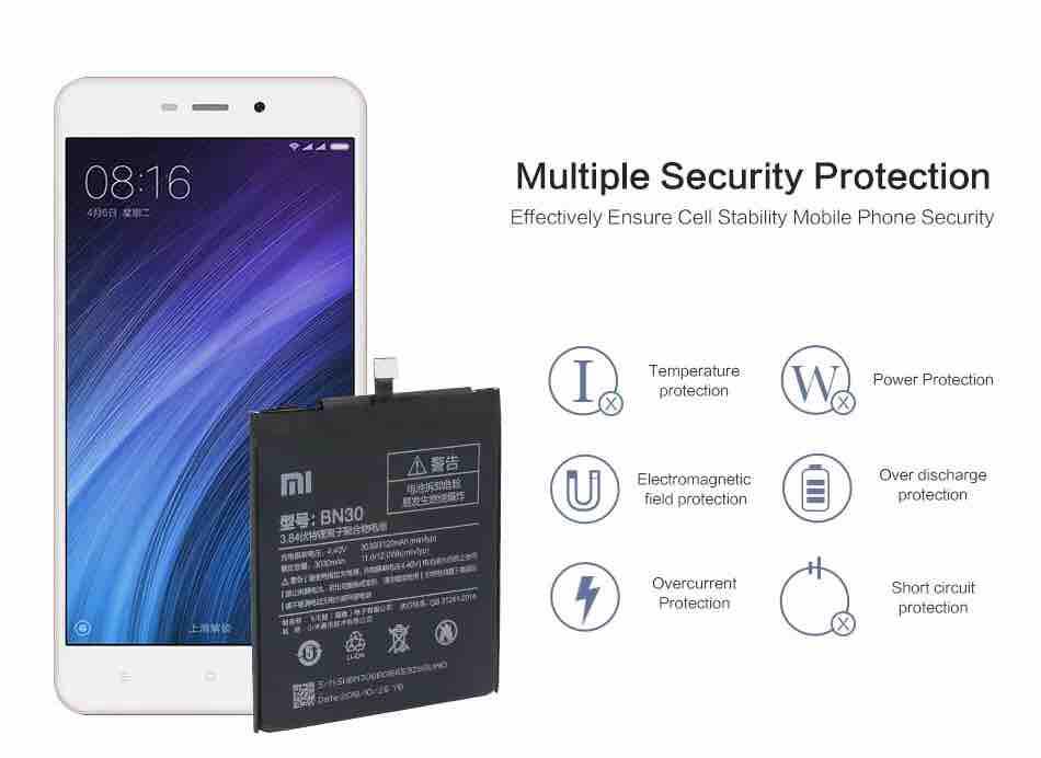 แบตเตอรี่ Xiaomi Redmi 4A (BN30) รับประกัน 3 เดือน แบต Redmi 4A Battery ...