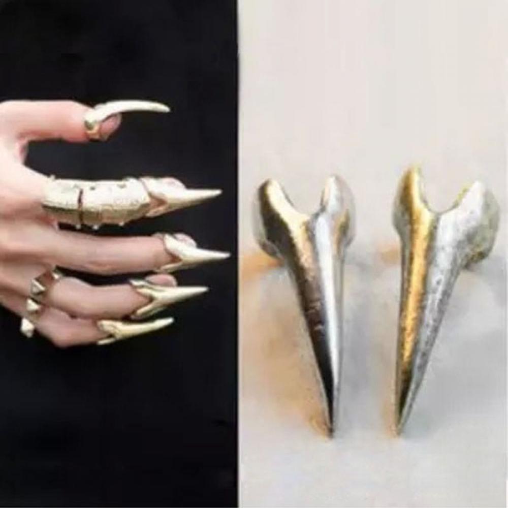 QIEPING 5Pcs Hot Spike Talon Nail Rock Claw Gothic Finger Rings ...