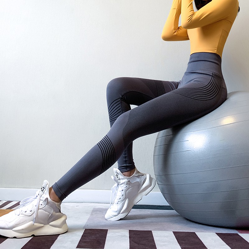 Women Stretch Yoga Pants Seamless Sport Pants Shaping Sweatpants Gym ...