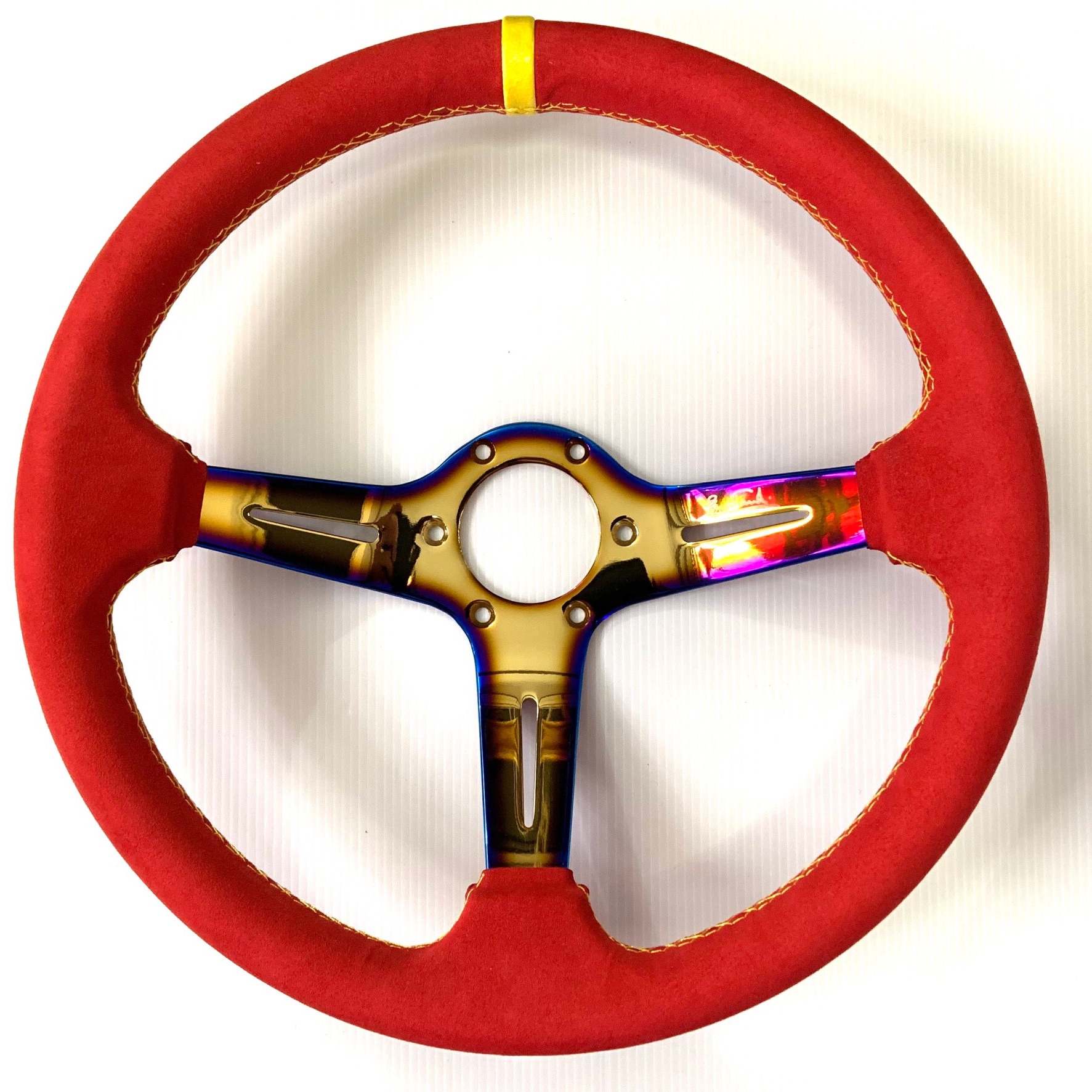 Nc 4 วงพวงมาลัย ก้านยก 13" ก้าน ไทเท สีแดงสด หนังกลับ - NC Accessories (Official) - ThaiPick