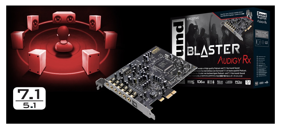 การ์ดเสียง Creative Sound Blaster Audigy RX 7.1 PCIe Sound Card with ...
