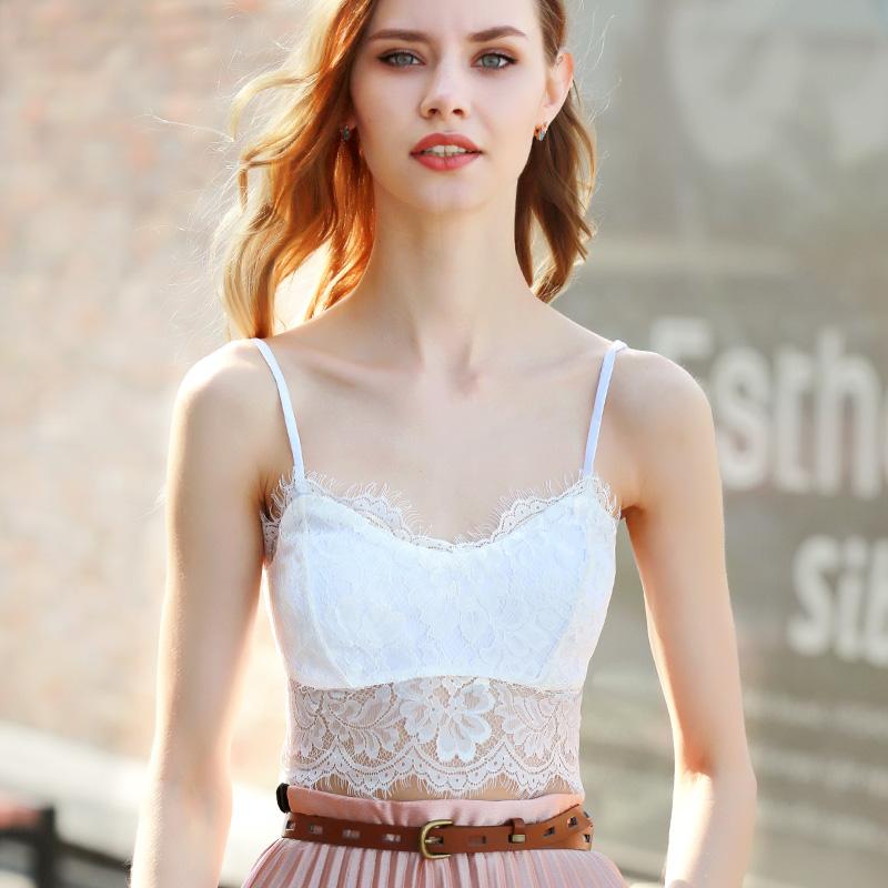 ซิปข้าง RESTONIC มีระบายที่ชายสายเดี่ยวเสื้อกั๊กซับในหญิงเข้าได้หลายชุดเซ็กซี่ซับในขนตาบราขนาด ...