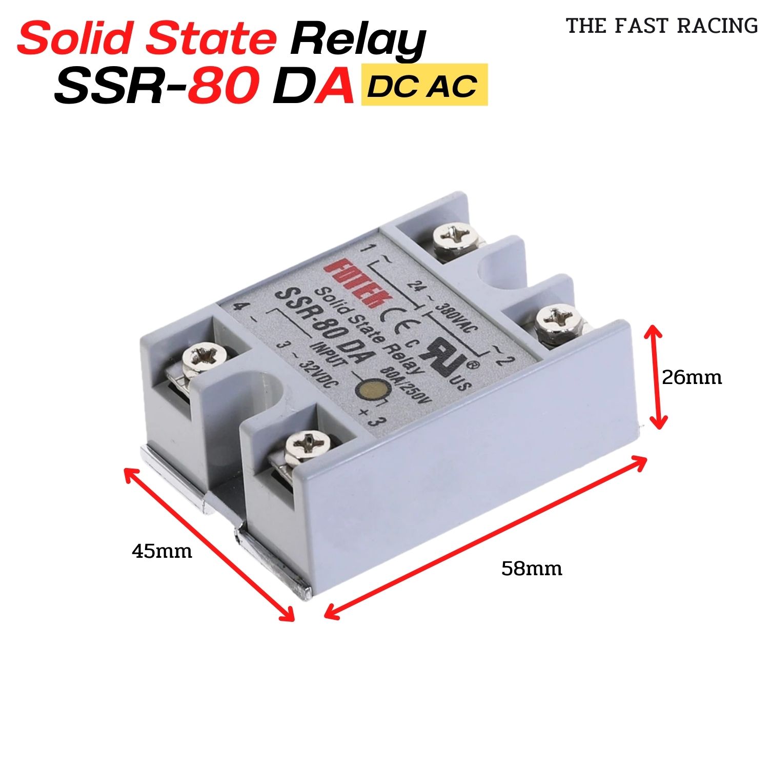 Solid state relay โซลิดสเตตรีเลย์โมดูล SSR-40DA/SSR-60DA/SSR-80DA มี40A / 60A / 80A /100A [SSR ...