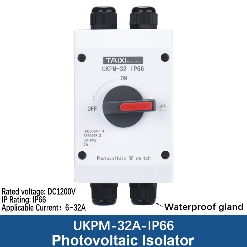 Photovoltaic Electrical Isolator Solar Switch PV Photovoltaic DC Switch 1000V 1200v 32A 16A UKPM ...