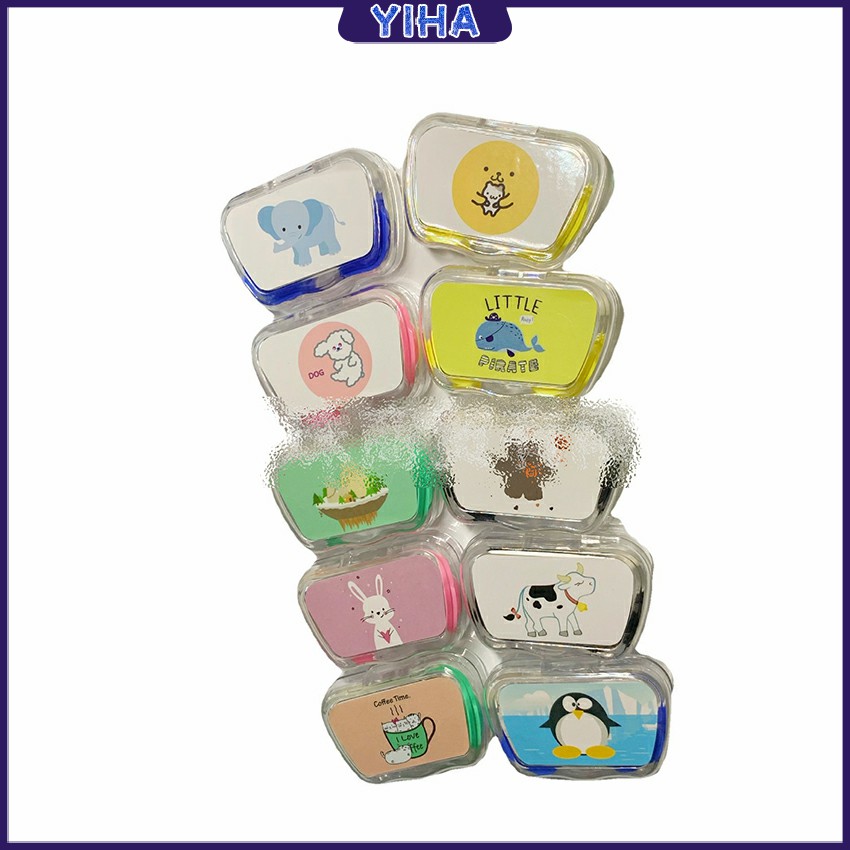 Yiha กล่องใส่คอนแทคเลนส์ บิวตี้คอนแทคกล่องคู่ แบบพกพา Contact lens case ...
