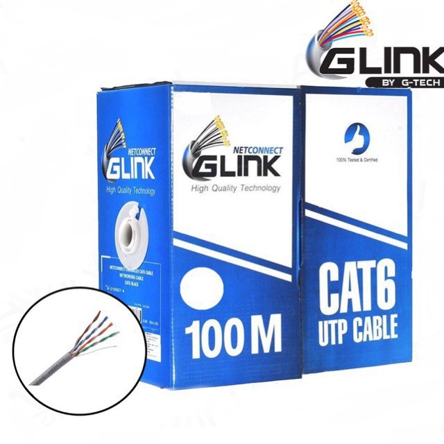 สายแลนCat6 ภายใน INDOOR UTP LAN CABLE CAT6 100เมตร GLink - MixASale