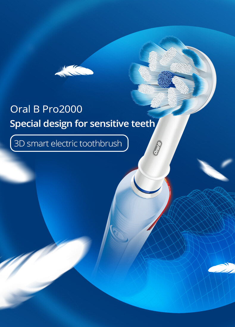Oral B pro2000 Electric Toothbrush 3D Ultrasonic Tooth Brush Pressure ...
