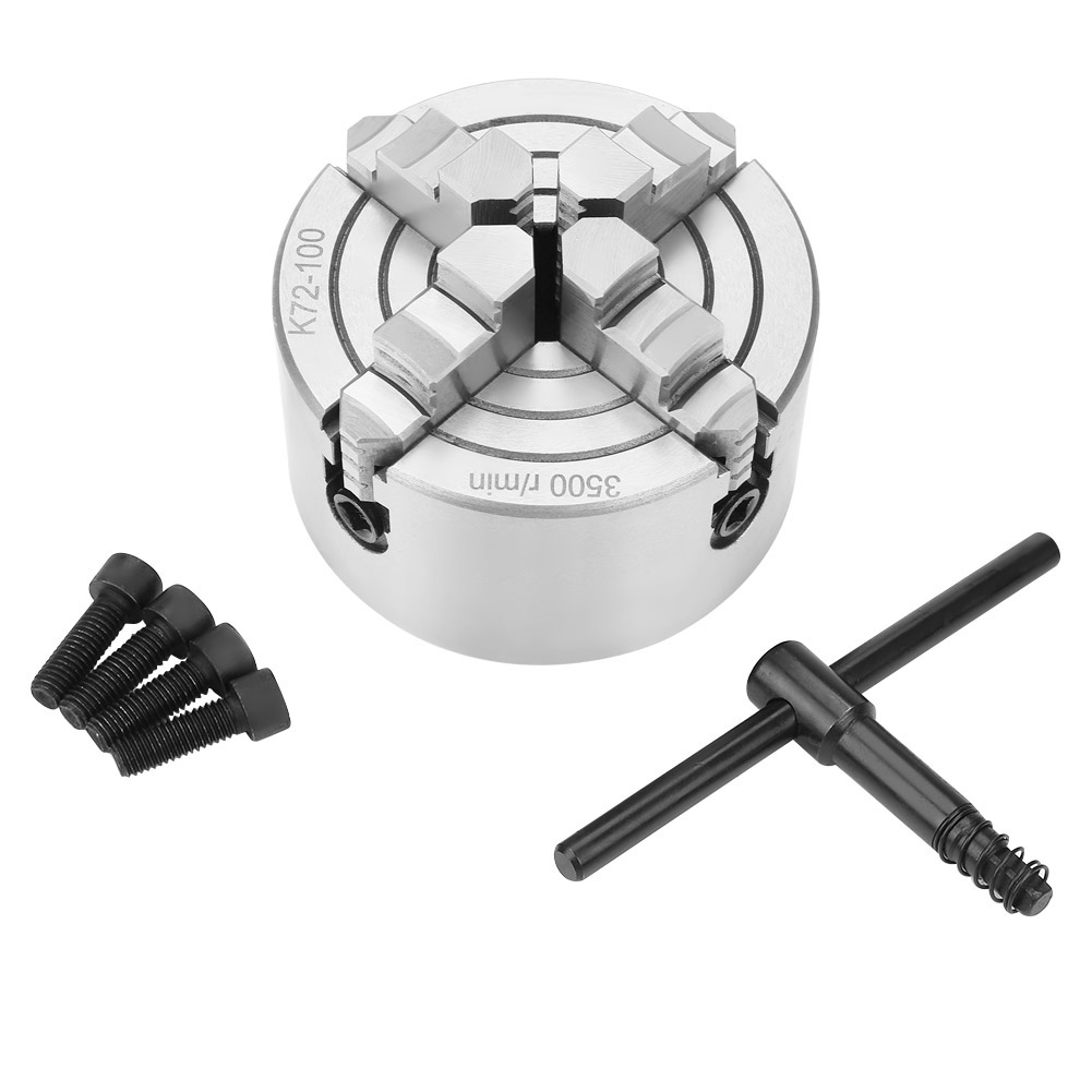 4 นิ้ว SANOU K72-100 4-Jaw อิสระเครื่องกลึงโลหะย้อนกลับ Chuck Turning ...