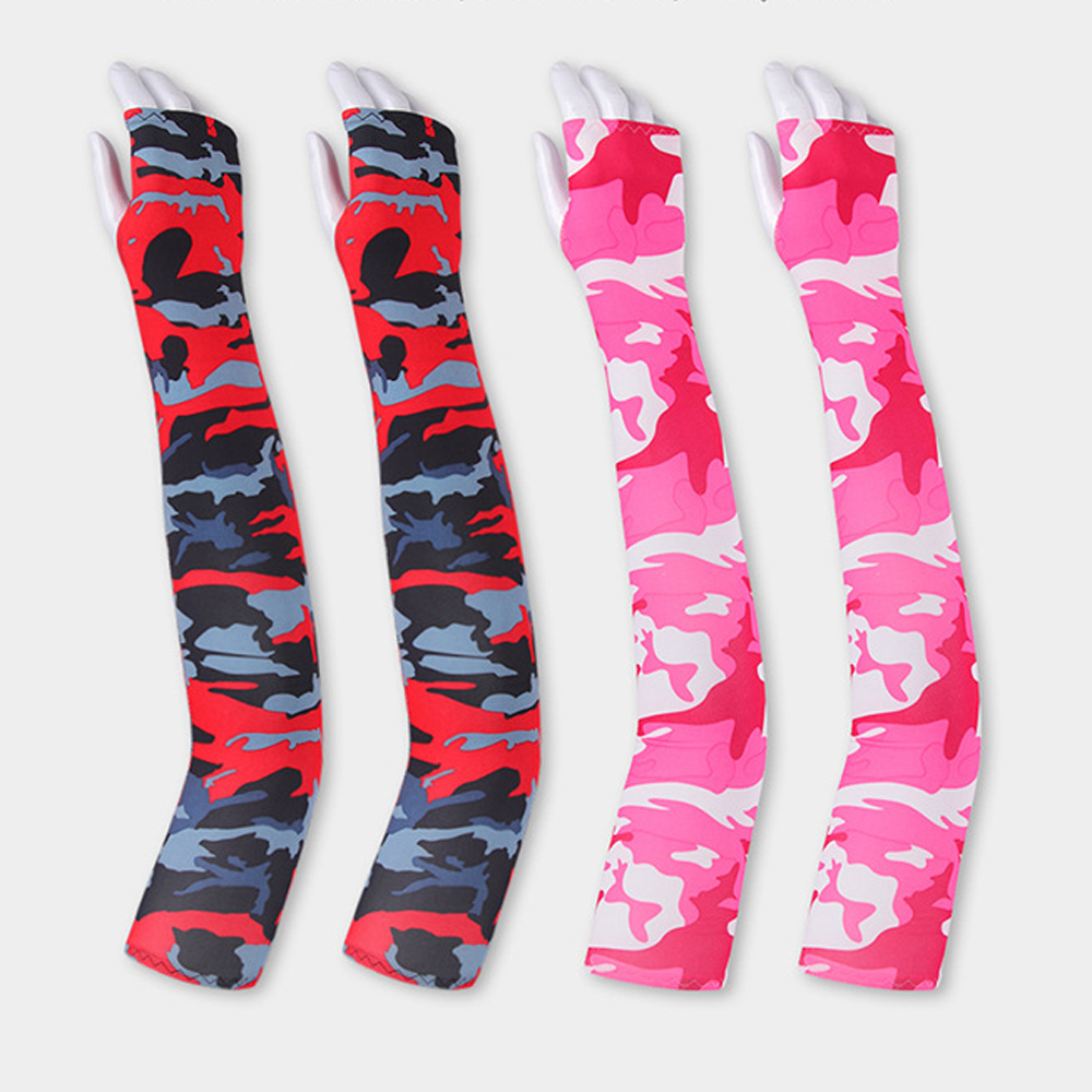 2 Pcs Men Arm Sleeves Sun Protection Cycling Elastic Warmers Breathable ...