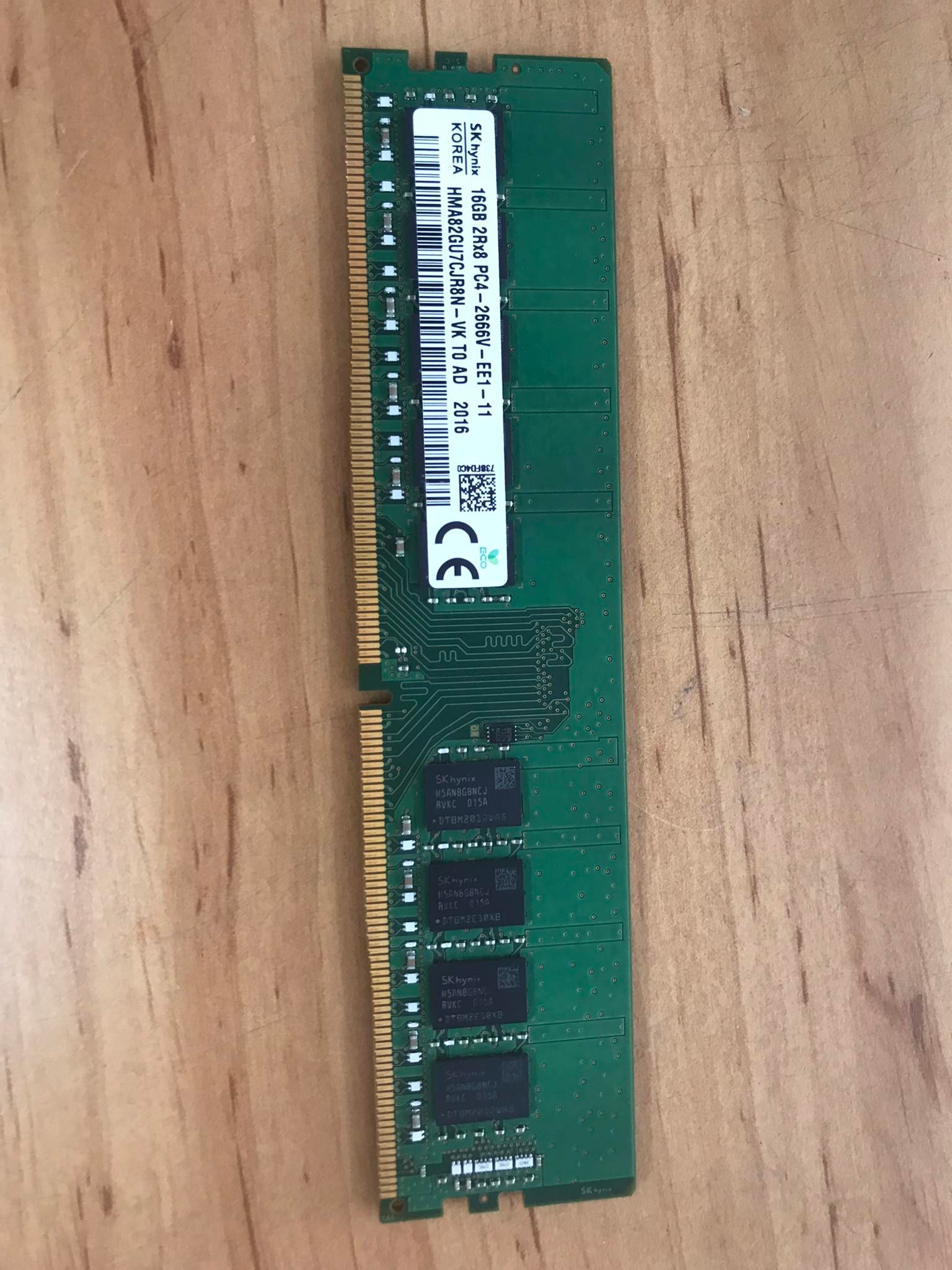 SK hynix 16GB ECC RAM DDR4 2666 (2Rx8) PC4-2666V-EE1-11 UHMA82GU7CJR8N ...