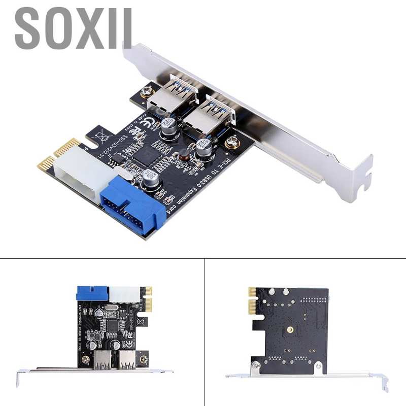 Soxii 2 Ports PCI-E to USB 3.0 HUB PCI Express Expansion 19pin ...