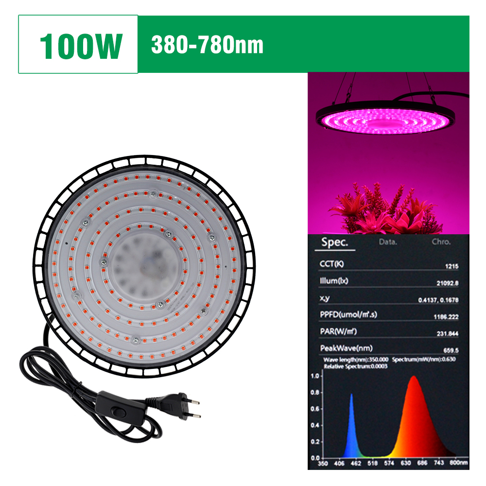 AC220V Full Spectrum Grow Light LED 200W UFO ไฟช่วยต้นไม้ตัวเร็ว กันน้ำ ...