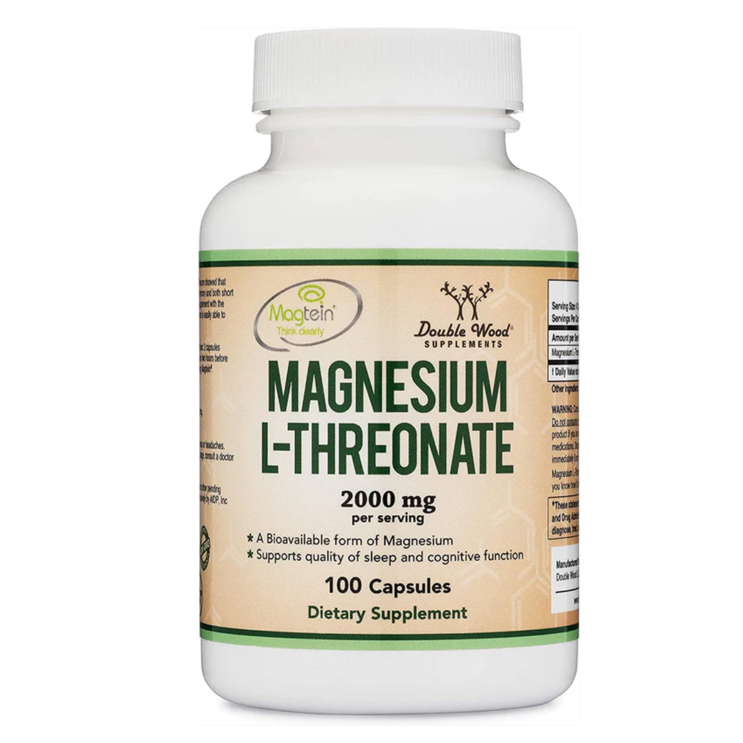 Magnesium L-Threonate แมกนีเซียม - Double Wood supplements (100 Capsules, 2000 mg) | Lazada.co.th