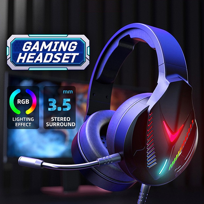 RGB Gaming Headphone with Microphone Noise Cancelling Headset Effect ...