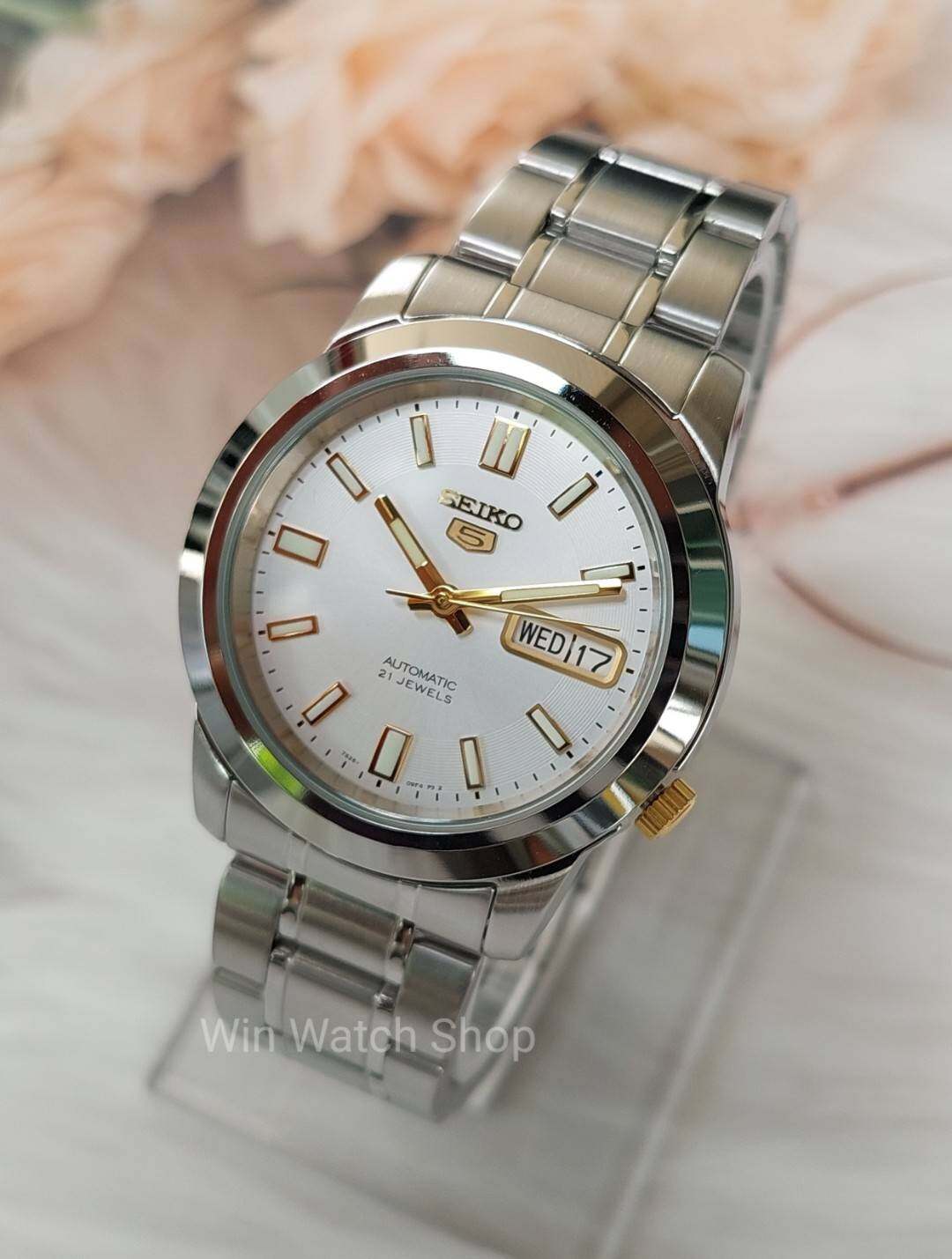 SEIKO 5 Automatic รุ่น SNKK09K1 นาฬิกาข้อมือผู้ชายสายแสตนเลสสีเงิน เข็ม ...