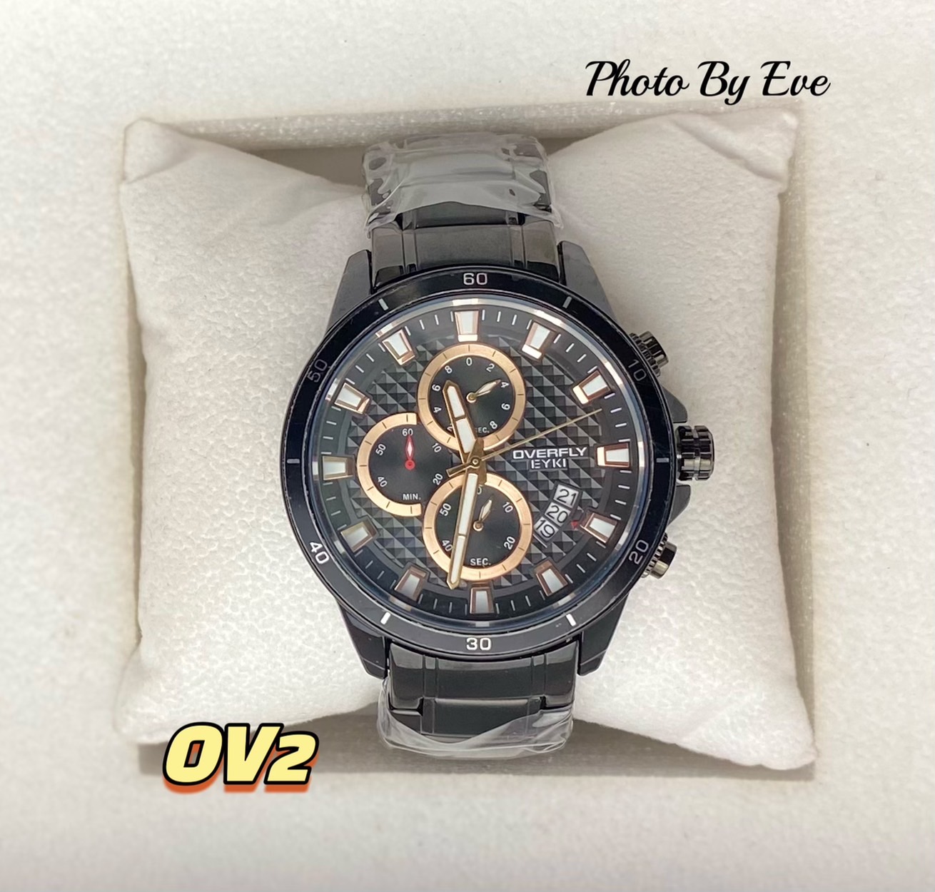 OVERFLY นาฬิกาสายสแตนเลส มีวันที่ หน้าปัด3วง หล่อมาก | Lazada.co.th