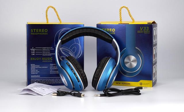 ราคาตอนนี้ NEW V33 On-Ear Headphone Wireless Bluetooth หูฟังไร้สาย หู ...