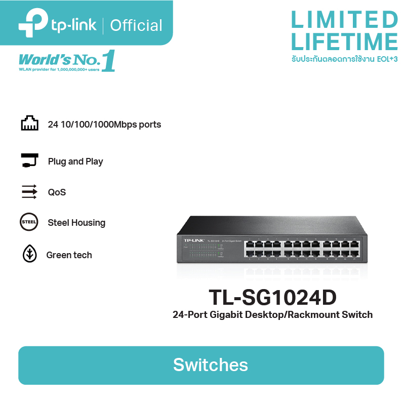 TP-Link TL-SG1024D 24-Port Gigabit DesktopRackmount Switch - TP-Link ...