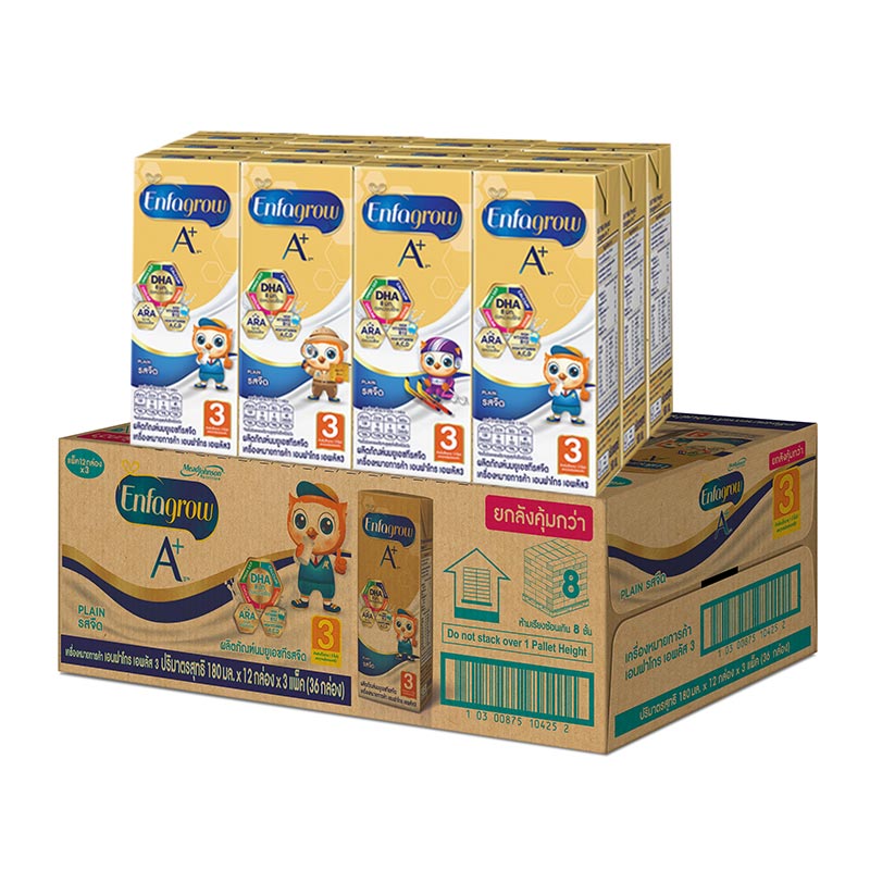 พร้อมส่ง เอนฟาโกร เอพลัส นมยูเอชที สูตร 3 รสจืด 180 มล. x 36 กล่อง ...