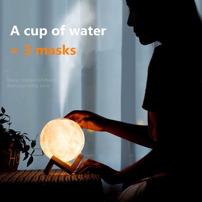 RUNXINGS 3D Moon Led Night Light Cup Humidifier Lunar Touch Moonlight ...
