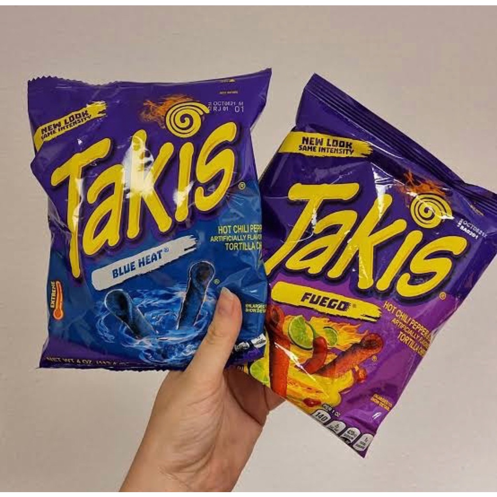 Takis FUEGO BLUE HEAT Hot Chili Pepper Lime Tortilla Chips ขนม usa ...