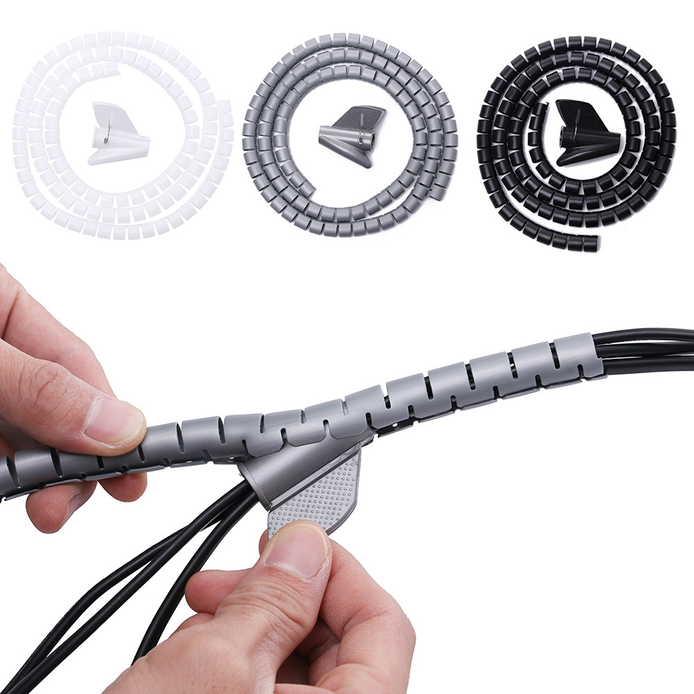1.5m Length Cable Holder Organizer Flexible Spiral Tube Cable Organizer ...