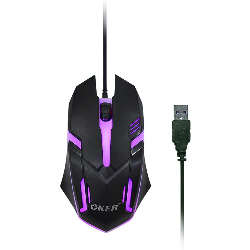 ส่งเร็ว OKER OP-167 WIRED LED MOUSE White เมาส์สีขาว เมาส์ไฟ LED เรือง ...
