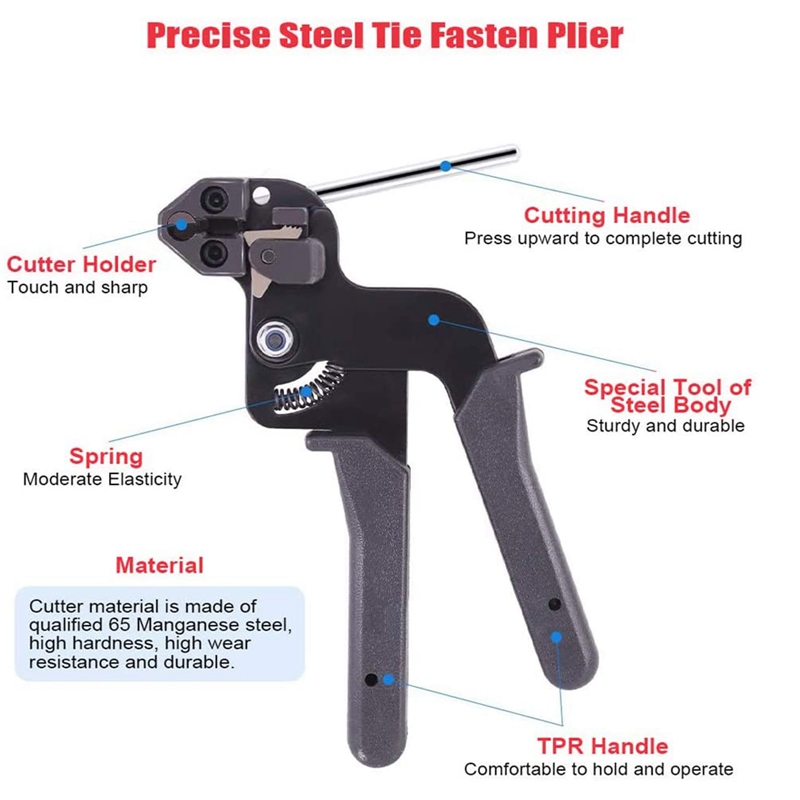 300PCS Stainless Steel Cable Ties and Metal Tie Wrap Tool Zip Tie Tool ...