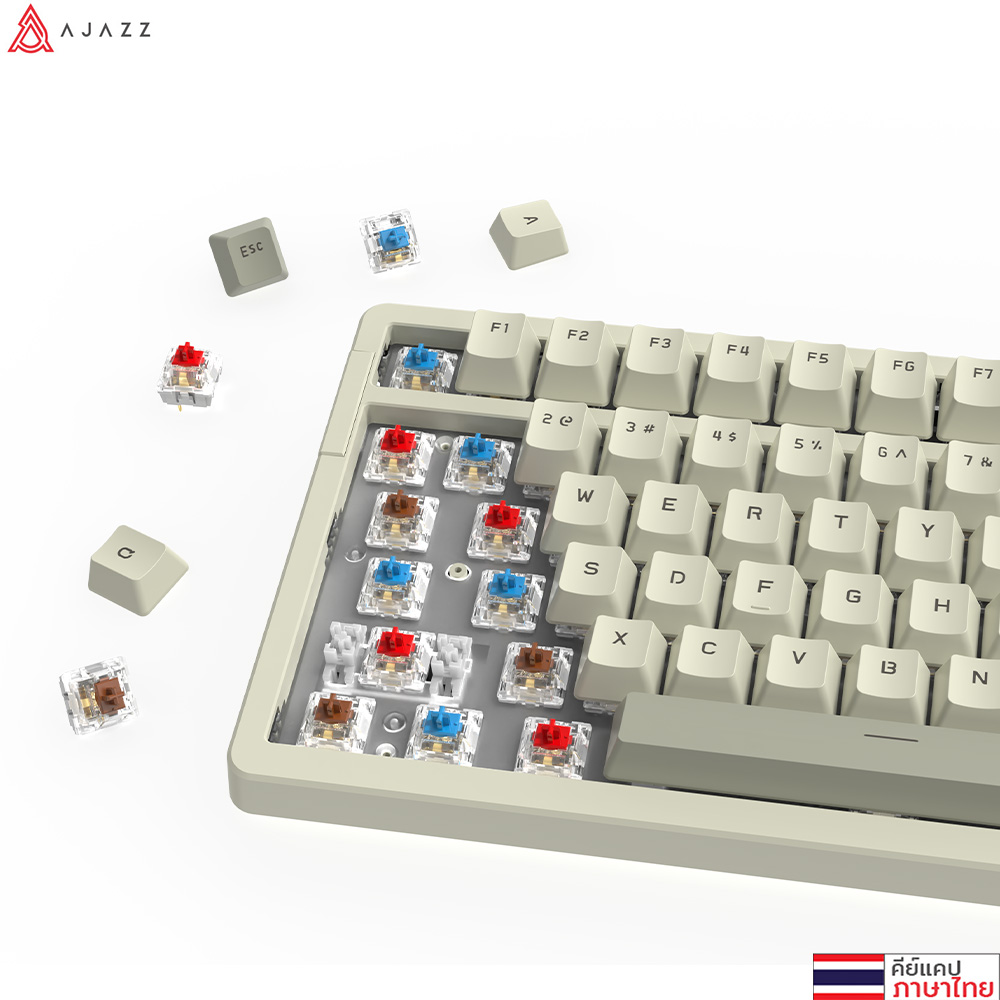 คีย์บอร์ดเกมมิ่ง Ajazz AK992 99Key Gasket Red Switch Mechanical Keyboard รับประกันสินค้า 1 ปี ...