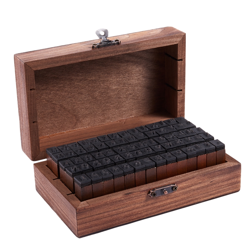 [ในสต็อก] [COD]Rubber Stamp Alphabet Number Symbol Wooden Box Set Print ...