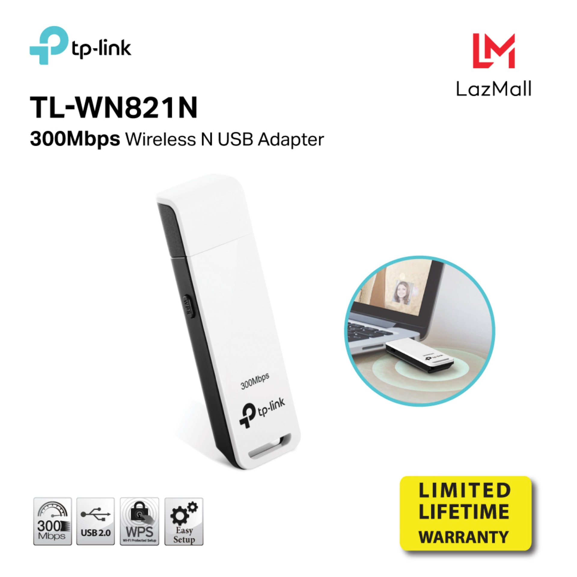 TP-Link TL-WN821N 300Mbps Wireless N USB Adapter ( อุปกรณ์รับ Wi-Fi ...