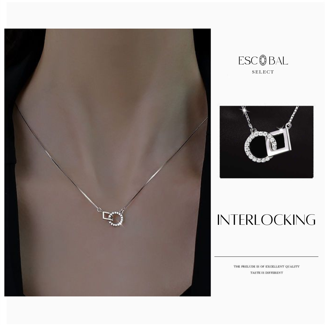 ESCOBAL Forever Signature Silver สร้อยคอเงินแท้ จี้สร้อยคอ เพชรสวิส สร้อยคอเพชร สร้อยคอผู้หญิง ...