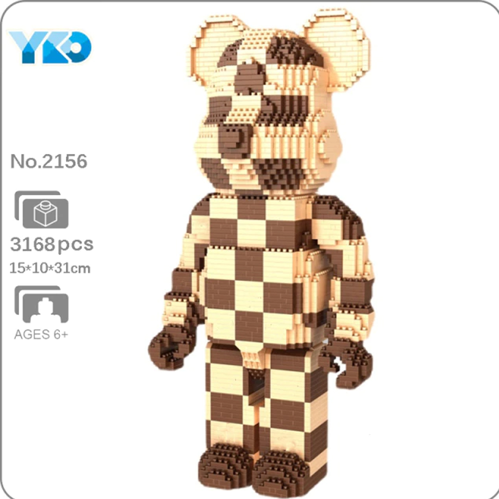 YKO 2156 Louis V Bear Bear Brick Nano Building Block Set 3168 Pieces ...