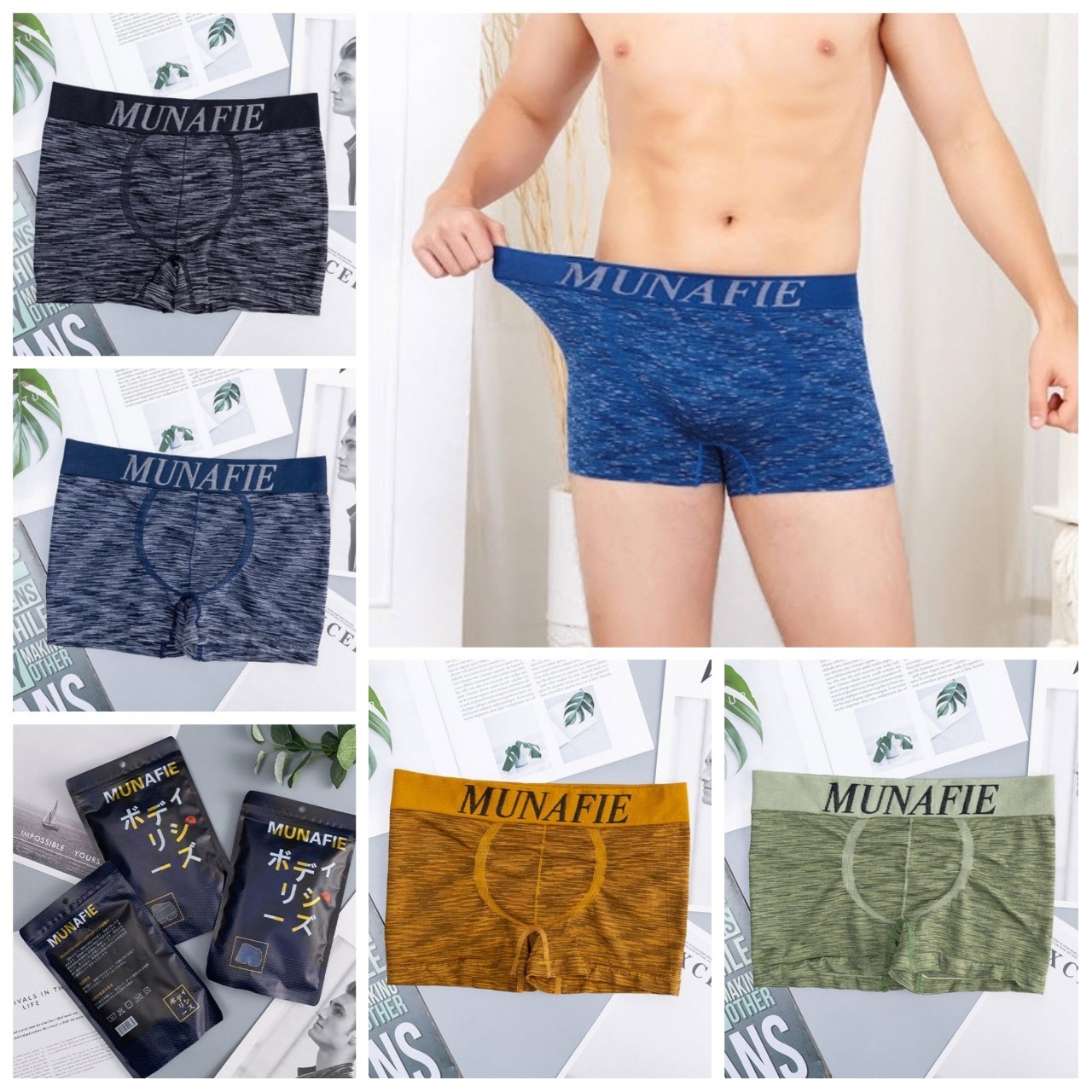 ⚡ กางเกงในชาย TopDry Boxer รุ่นล่าสุด!! Munafie (ของแท้) แบรนด์ญี่ปุ่น ผ้านิ่ม ยืดหยุ่นสูง ใส่ ...