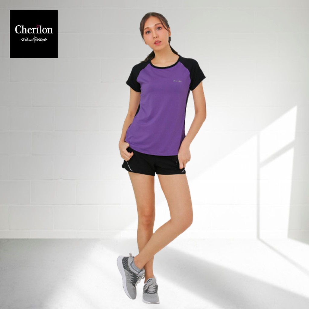 Cherilon Dansmate เสื้อออกกำลังกาย เสื้อยืด ผู้หญิง คอกลม ผ้ายืดหยุ่น เบา ระบายอากาศดี ไม่ย้วย ...