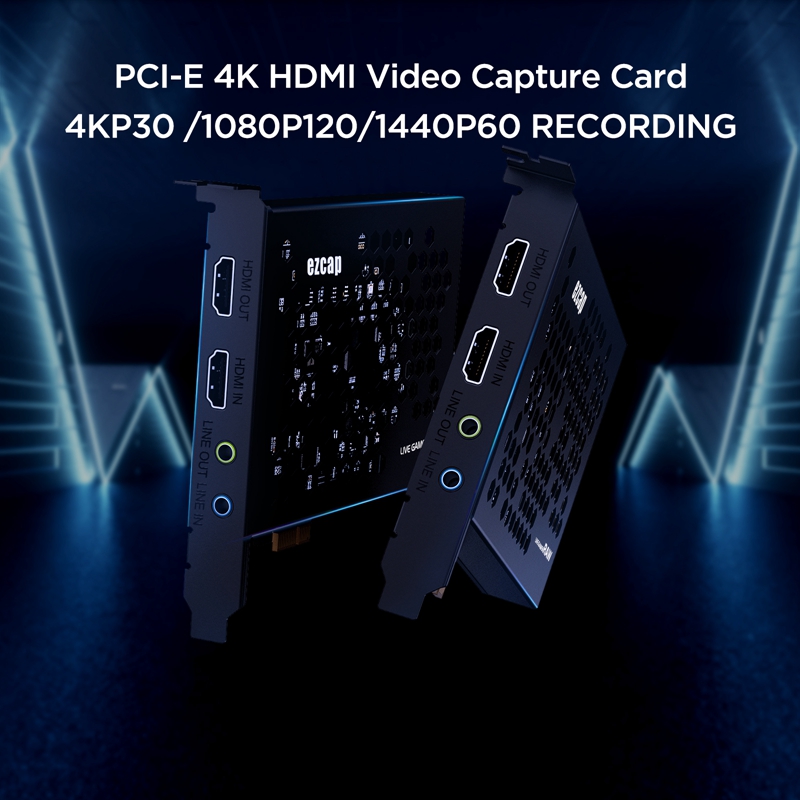 EZCAP PCIE Capture Card Live Gamer RAW PCIE 4K HD Video Game Conference ...