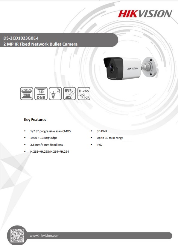 ชุดกล้อง IP 8 ตัว HIKVISION 2MP เครื่องNVR POE DS-7108IN-Q18PM กล้อง DS-2CD1023G0E-I (2.8mm ...