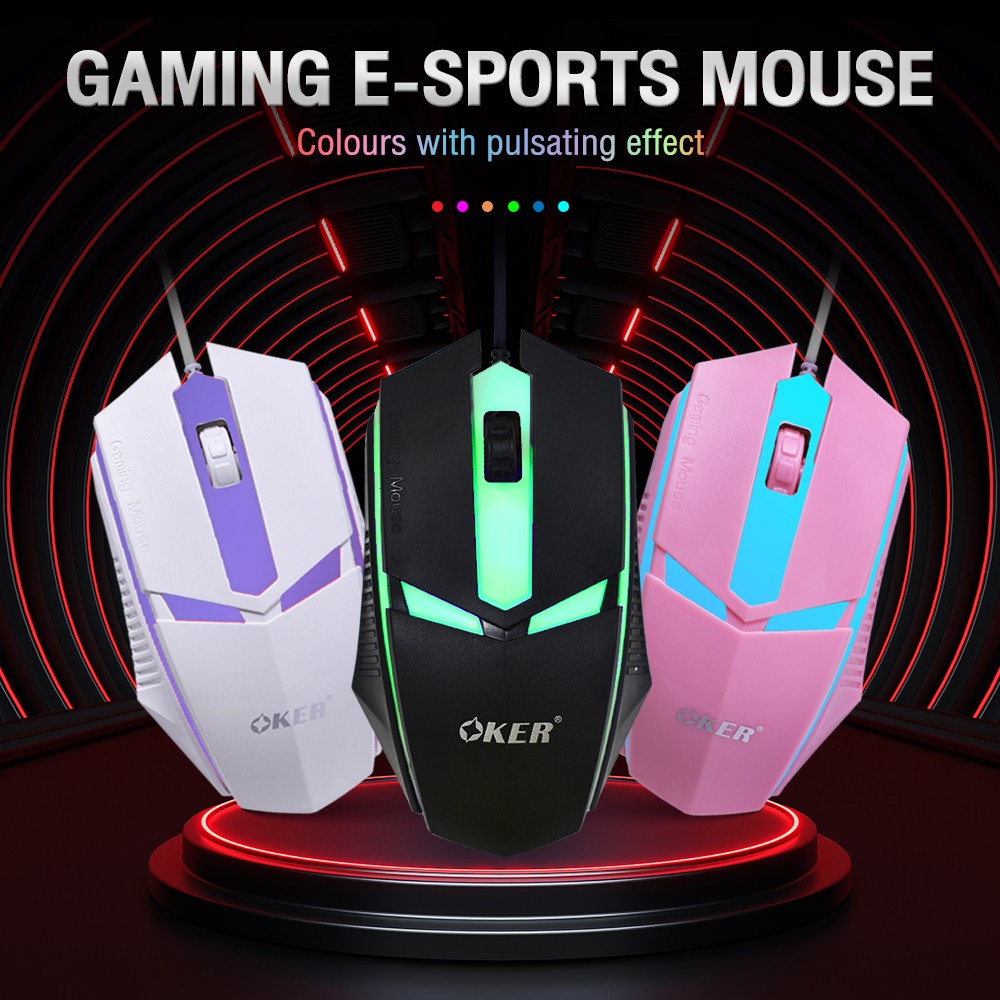 แท้100 OKER OP-165 WIRED LED MOUSE เมาส์ ไฟ LED เรืองแสง เม้าส์เกมส์ ...