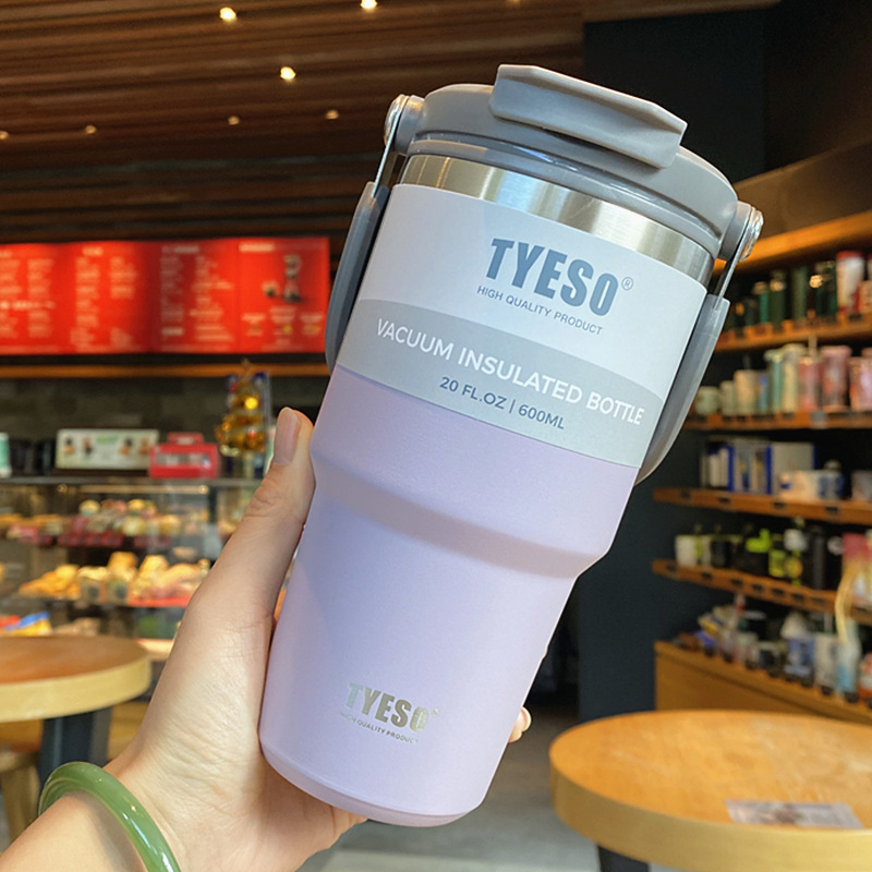 (ของแท้) Tyeso รุ่นล่าสุด พร้อมส่ง แก้วเก็บความเย็น แบบใหม่มีที่จับ หูหิ้ว แก้วกาแฟ แก้วสแตนเลส ...
