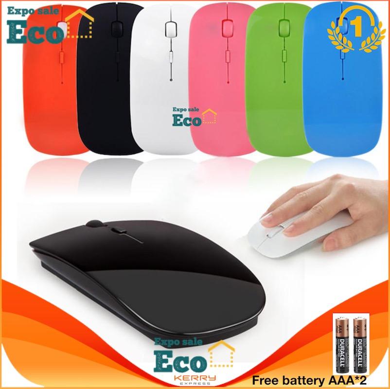 Eco Home เม้าส์ไร้สาย คอมพิวเตอร์ Ultra Slim 2.4G 4D Wireless Mouse For ...