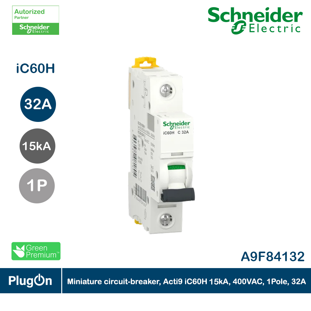 SCHNEIDER MCB Breaker, Acti9 IC60N, 1P, 1A, C Curve, 45% OFF