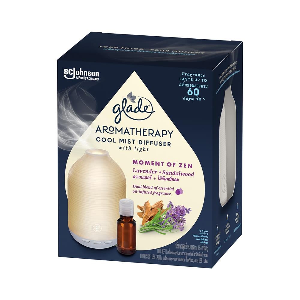 เครื่องพ่นสเปรย์พร้อมรีฟิล GLADE COOL MIST DIFFUSER WITH LIGHT 16.8ml ...